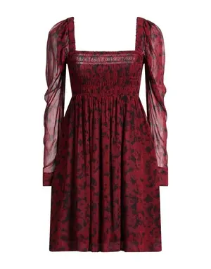 GANNI Printed Dress With Square Neckline And Long Sleeves