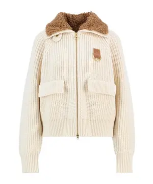 Barbour Zip Shearling Sweater - Neutral