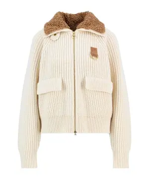 Barbour Zip Shearling Sweater - Neutral