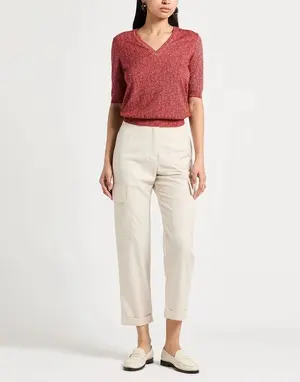 Dolce & Gabbana Herringbone Wool V-neck Short Sleeve Knit Top