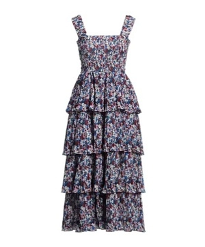 GANNI Floral Print Dress - Gray