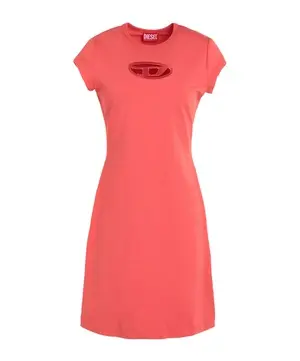 DIESEL® Loose And Comfortable Solid Color T-shirt Dress - Red