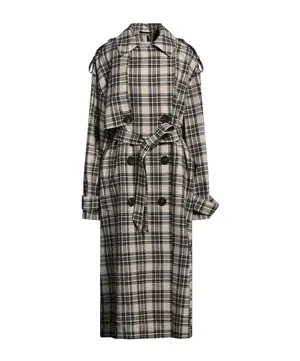 Sportmax Checked Trench Coat - Black