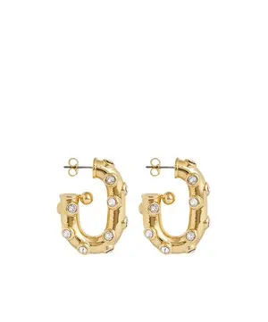Rabanne Link Crystal-embellished Hoop Earrings - Yellow