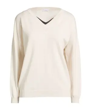 Brunello Cucinelli V-neck Sweater With Layered Detail