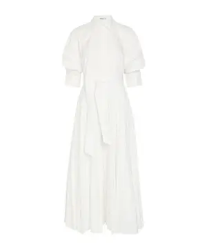 Simkhai Belted Cotton-blend Poplin Maxi Shirt Dress