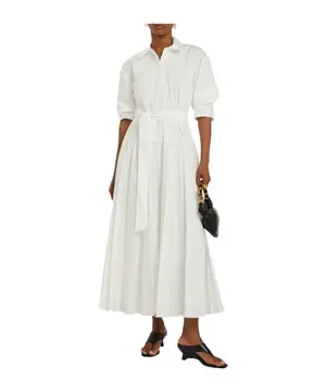 Simkhai Belted Cotton-blend Poplin Maxi Shirt Dress