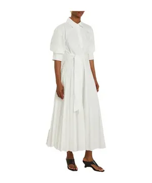 Simkhai Belted Cotton-blend Poplin Maxi Shirt Dress