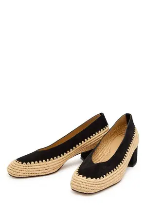 Gabriela Hearst Raffia And Suede Pumps