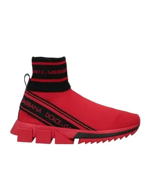 Dolce & Gabbana Two-tone Knitted Sock Sneakers - Red