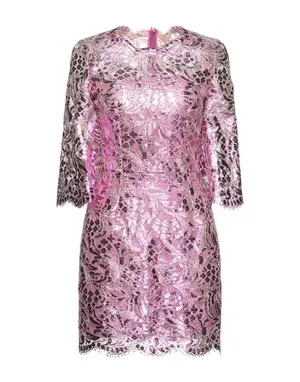 Dolce & Gabbana Metallic Lace Crewneck Dress
