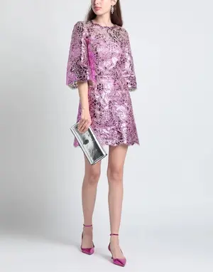 Dolce & Gabbana Metallic Lace Crewneck Dress