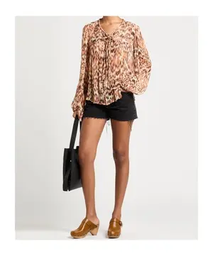 Isabel Marant Étoile Tie Neck Printed Shirt - Nude