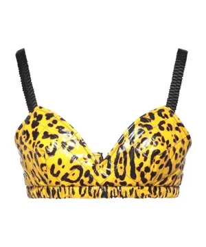 Dolce & Gabbana Leopard Print Cropped Top - Yellow