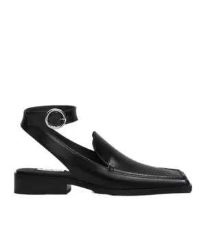 Alaïa Ankle-strap Square-toe Loafers - Black
