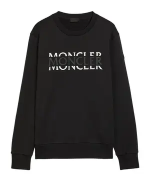 Moncler Cotton Crew Neck Sweatshirt - Black