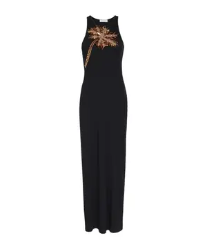 Rabanne Embellished Ribbed Stretch-cotton Maxi Dress
