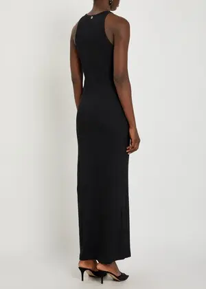 Rabanne Embellished Ribbed Stretch-cotton Maxi Dress