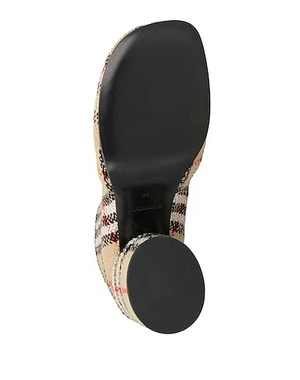 Burberry Plaid Ankle Boots With Block Heel