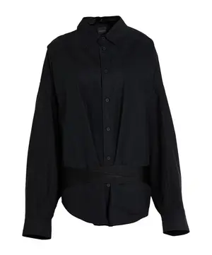 Balenciaga Long Sleeve Shirt With Tie Back - Black