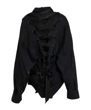 Balenciaga Long Sleeve Shirt With Tie Back - Black