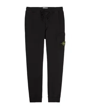 Stone Island Logo Cotton Sweatpants - Black