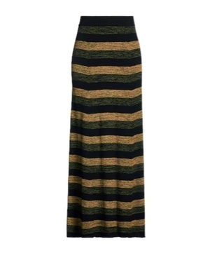 GANNI Striped Midi Skirt