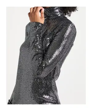 Isabel Marant Étoile Sequin High Neck Long Sleeve Top