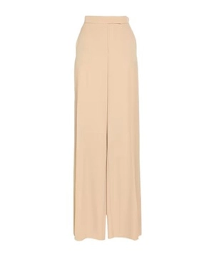 Max Mara Wide-leg Trousers In Plain Colour Cool Wool