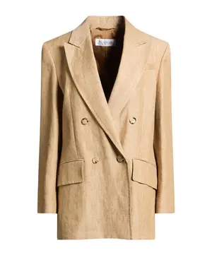 Max Mara Double-breasted Linen Blazer - Nude