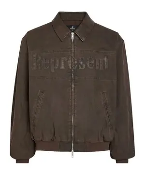 REPRESENT Logo Appliquéd Cotton-twill Bomber Jacket