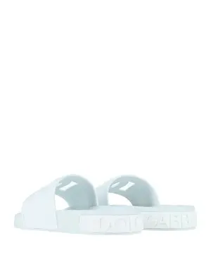Dolce & Gabbana Pool Slides With Embossed Logo - White