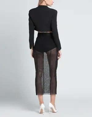 Dolce & Gabbana Solid Color Mesh Tulle Midi Skirt