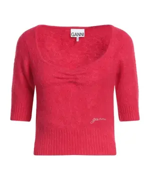 GANNI Crew Neck Sweater - Red