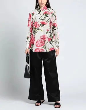 Dolce & Gabbana Floral Print Poplin Shirt - White