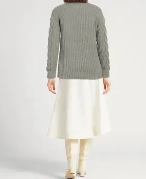 Max Mara Long-sleeved Crew Neck Sweater With Brand Logo