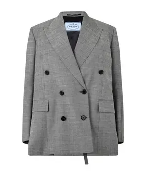 Prada Double-breasted Blazer - Gray