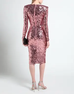 Dolce & Gabbana Sequined V-neck Long Sleeve Dress