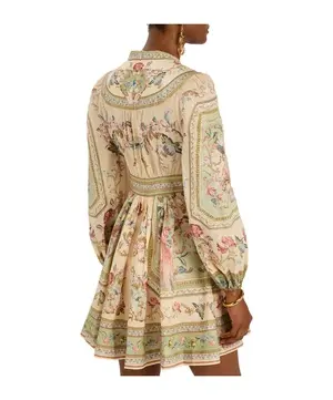 Zimmermann Roselight Printed Linen Mini Dress