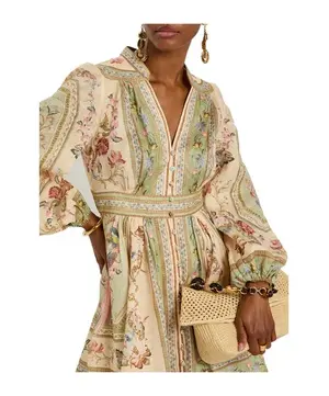 Zimmermann Roselight Printed Linen Mini Dress