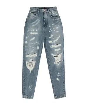 Dolce & Gabbana Medium Wash Embellished Tapered Jeans