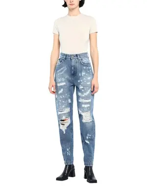 Dolce & Gabbana Medium Wash Embellished Tapered Jeans