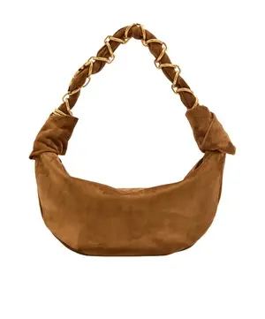 Saint Laurent Suede Underarm Bag - Brown