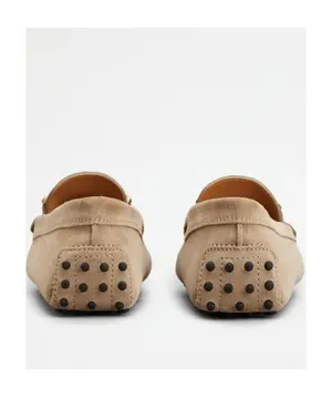 TOD'S Kate Gommino Suede Loafers With Metal Chain Detail