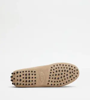 TOD'S Kate Gommino Suede Loafers With Metal Chain Detail