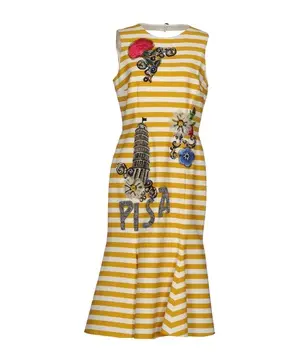 Dolce & Gabbana Sleeveless Striped Embellished Midi Dress - Multicolor