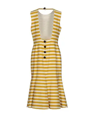Dolce & Gabbana Sleeveless Striped Embellished Midi Dress - Multicolor