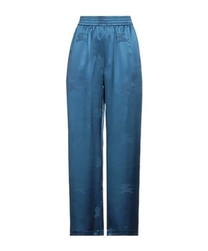 Burberry Solid Color Jacquard Satin Pants - Blue