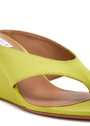 Alaïa Satin Wedge Slippers