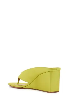 Alaïa Satin Wedge Slippers